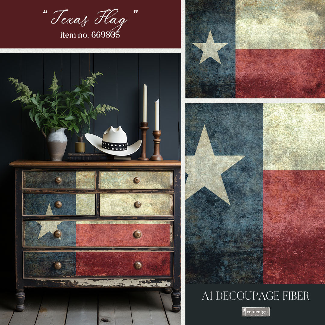 Texas Flag - A1 Decoupage Paper - Fiber Paper – Canterbury Creative