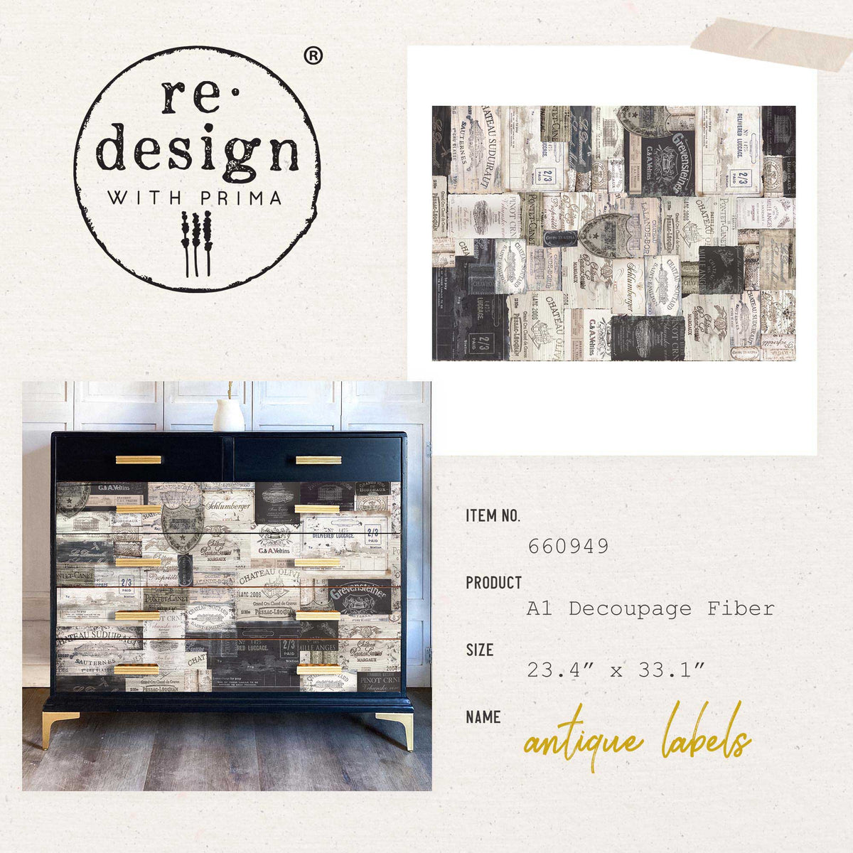 Antique Labels - A1 Decoupage Paper - Fiber Paper – Business ...